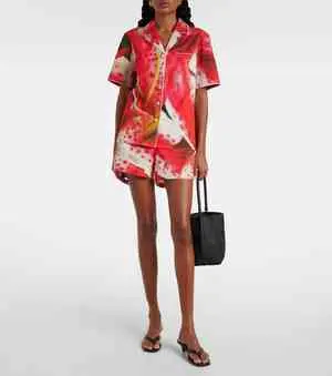 Tory Burch Cotton-blend Cargo Shorts - Pink
