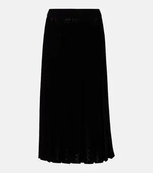 Tory Burch Pleated Midi Skirt - Black