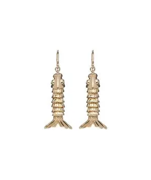 SYDNEY EVAN Moving Fish Diamond Earrings - Gold