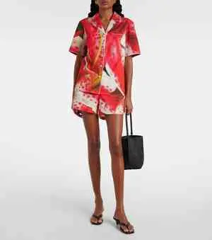 Tory Burch Printed Cotton-blend Twill Shirt