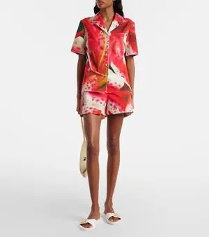 Tory Burch Printed Cotton-blend Twill Shirt
