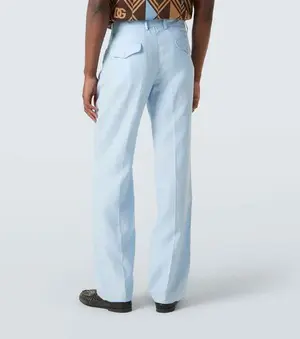 Dolce & Gabbana Linen Straight-leg Pants