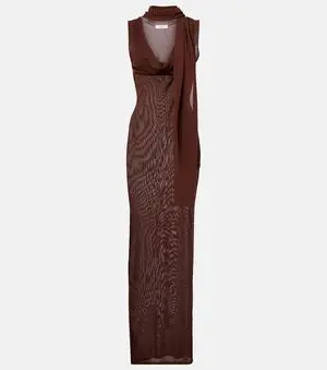 AYA MUSE Scarf-detail Draped Maxi Dress