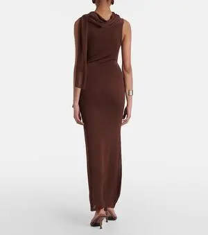 AYA MUSE Scarf-detail Draped Maxi Dress