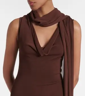 AYA MUSE Scarf-detail Draped Maxi Dress