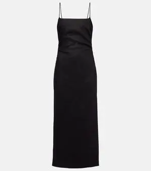 SIR. Linen Midi Dress - Black