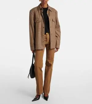 Saint Laurent Clyde Cotton Corduroy Straight Pants - Brown