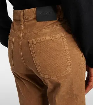 Saint Laurent Clyde Cotton Corduroy Straight Pants - Brown