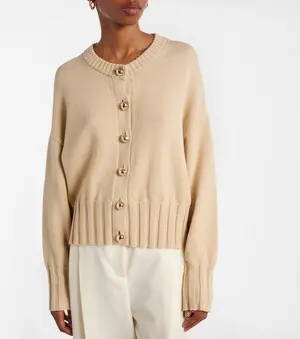 Altuzarra Cotton And Silk-blend Cardigan - Beige