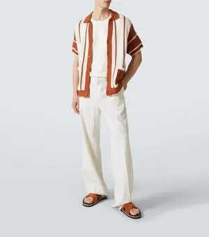 Frescobol Carioca Fabricio Crochet Cotton Shirt