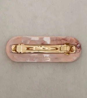 Prada Logo Crystal-embellished Barrette - Pink