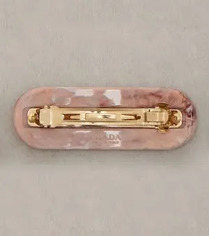 Prada Logo Crystal-embellished Barrette - Pink