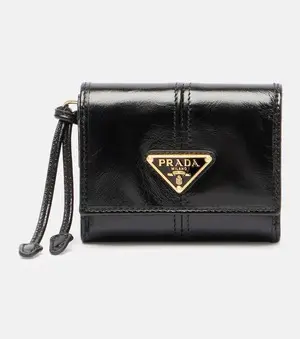 Prada Logo Leather Wallet - Black