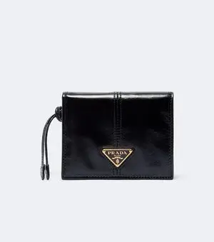 Prada Logo Leather Wallet - Black