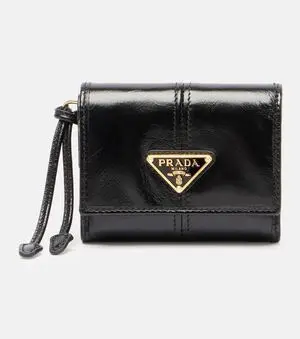 Prada Logo Leather Wallet - Black