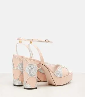 Valentino Garavani Bowow 115 Moiré Platform Sandals - Pink