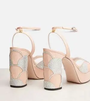 Valentino Garavani Bowow 115 Moiré Platform Sandals - Pink