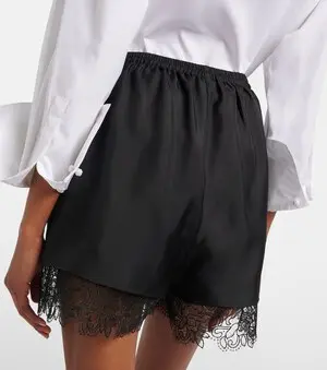 RÓHE Lace-trimmed Silk Shorts - Black