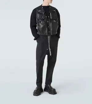 Rick Owens Lamb Leather Vest - Black