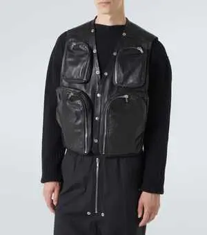 Rick Owens Lamb Leather Vest - Black