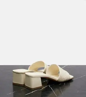 Bottega Veneta Intrecciato Leather Mules - White