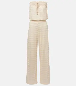 Melissa Odabash Viv Knitted Strapless Lamé Jumpsuit - Yellow
