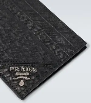 Prada Logo Saffiano Leather Card Holder