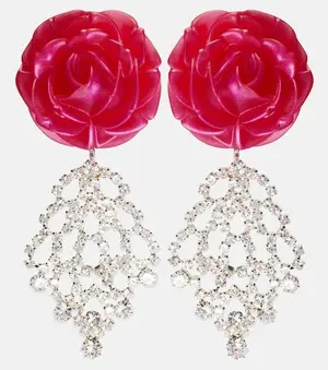 Magda Butrym Crystal-embellished Floral Drop Earrings - Silver