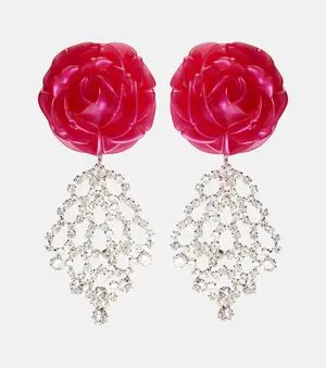 Magda Butrym Crystal-embellished Floral Drop Earrings - Silver