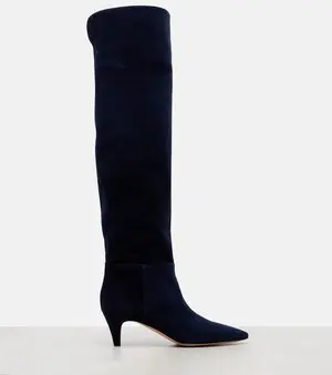 GIANVITO ROSSI Elise Suede Knee-high Boots - Blue