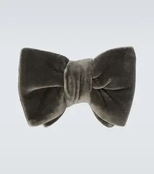 TOM FORD Cotton Velvet Bow Tie - Grey