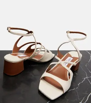 JIMMY CHOO Azilia 45 Canvas Sandals - Brown