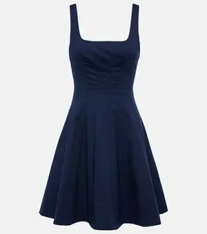 Staud Wells Cotton Poplin Mini Dress - Blue