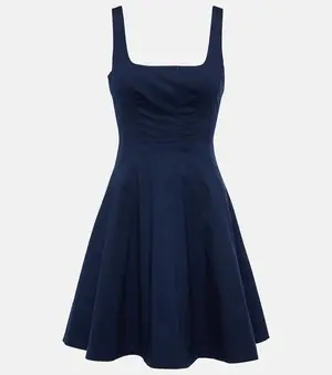 Staud Wells Cotton Poplin Mini Dress - Blue