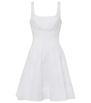 Staud Wells Cotton Poplin Mini Dress - White