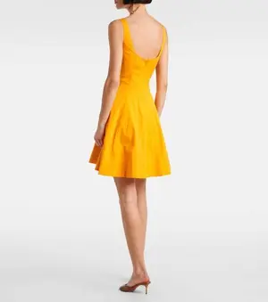 Staud Wells Cotton Poplin Mini Dress - Yellow