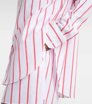 THE FRANKIE SHOP Lui Striped Cotton Poplin Shirt - Red