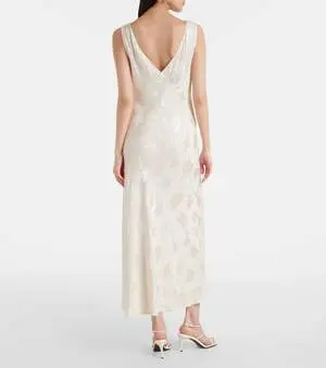 Rixo Sandrine Floral Jacquard Midi Dress