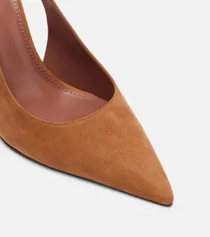 Paris Texas Lidia 105 Suede Slingback Pumps - Brown