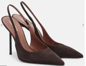 Paris Texas Lidia 105 Suede Slingback Pumps - Brown