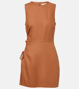 SIR. D'orsay Linen Minidress - Brown