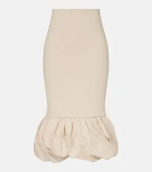 Simkhai Camille Ruffled Linen-blend Midi Skirt - Beige