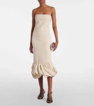 Simkhai Camille Ruffled Linen-blend Midi Skirt