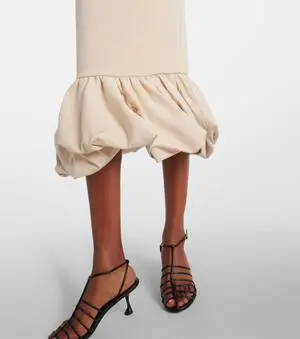 Simkhai Camille Ruffled Linen-blend Midi Skirt
