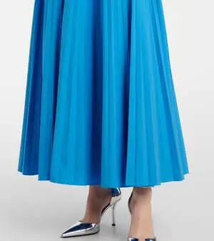 Simkhai Arie Strapless Pleated Midi Dress - Blue