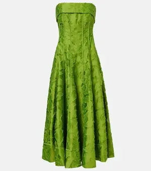 Simkhai Imogen Jacquard Bustier Dress - Green