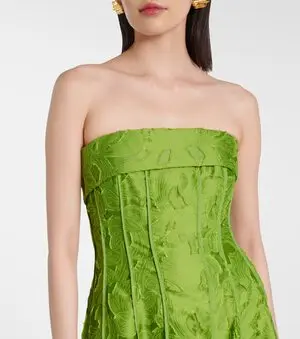Simkhai Imogen Jacquard Bustier Dress - Green