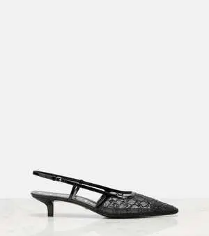 Gucci Demi Embellished Slingback Pumps - Black