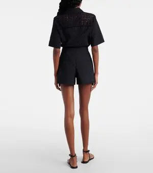 Veronica Beard Fabian Embellished Cotton Shorts