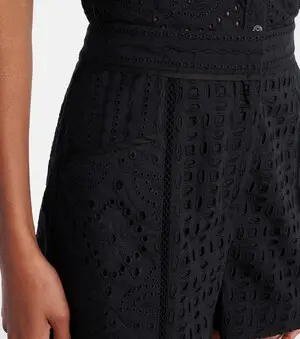 Veronica Beard Fabian Embellished Cotton Shorts